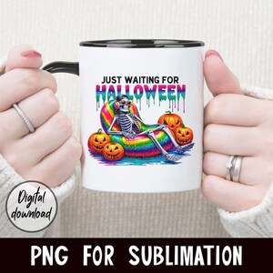 Just Waiting for Halloween PNG, Funny Halloween Sublimation Png, Spooky ...