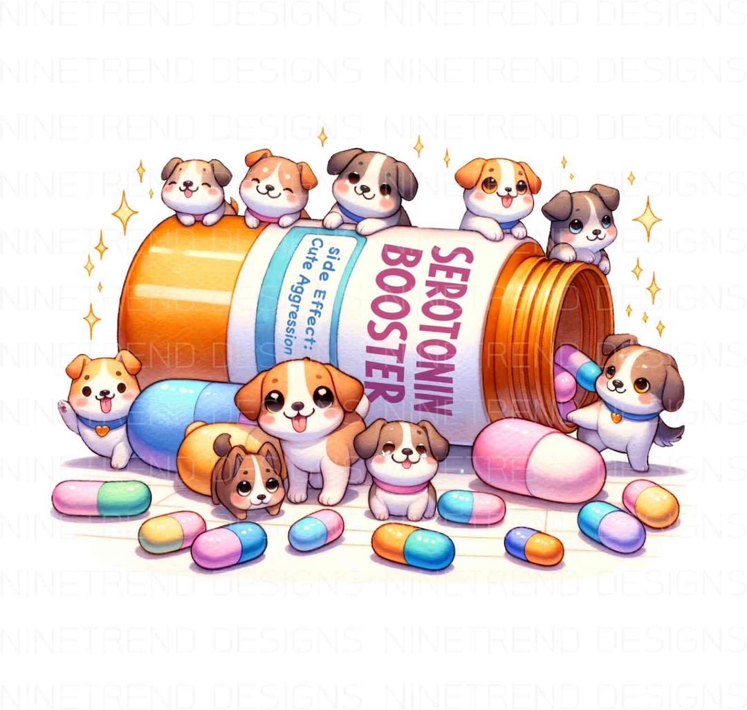 Serotonin Booster Dogs PNG, Dog Mom Sublimation Png, Super Cute Artsy ...