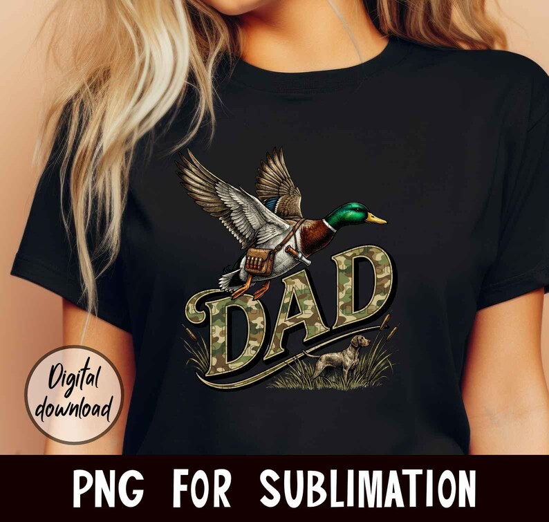 DAD Duck Hunting Png, Camo Dad Sublimation, Mallard Waterfowl Clipart ...