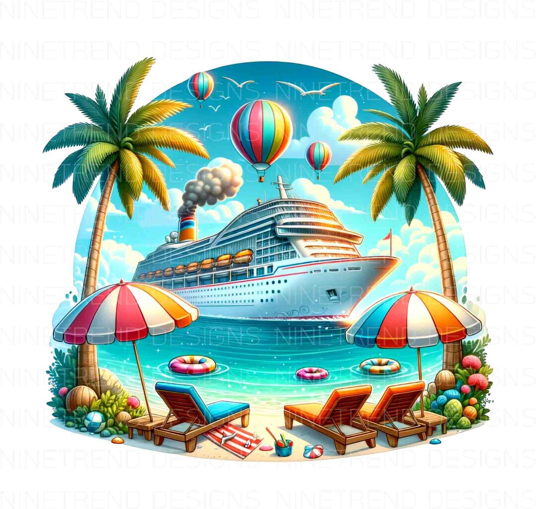 Cruise Ship PNG: Summer Vacation Design (digital Download) - Etsy