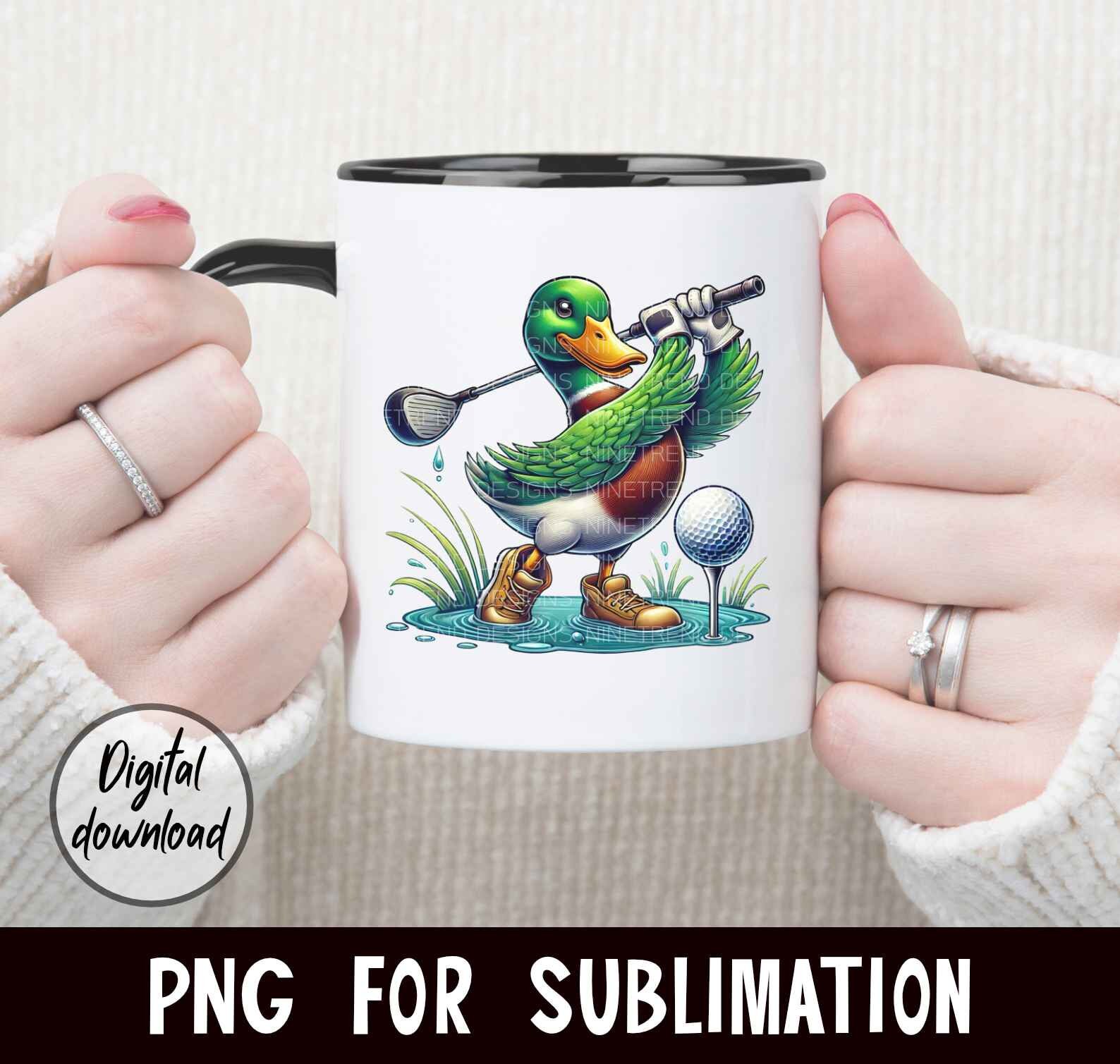 Funny Golfing Mallard Duck PNG: Golf Club Shirt Design (digital ...