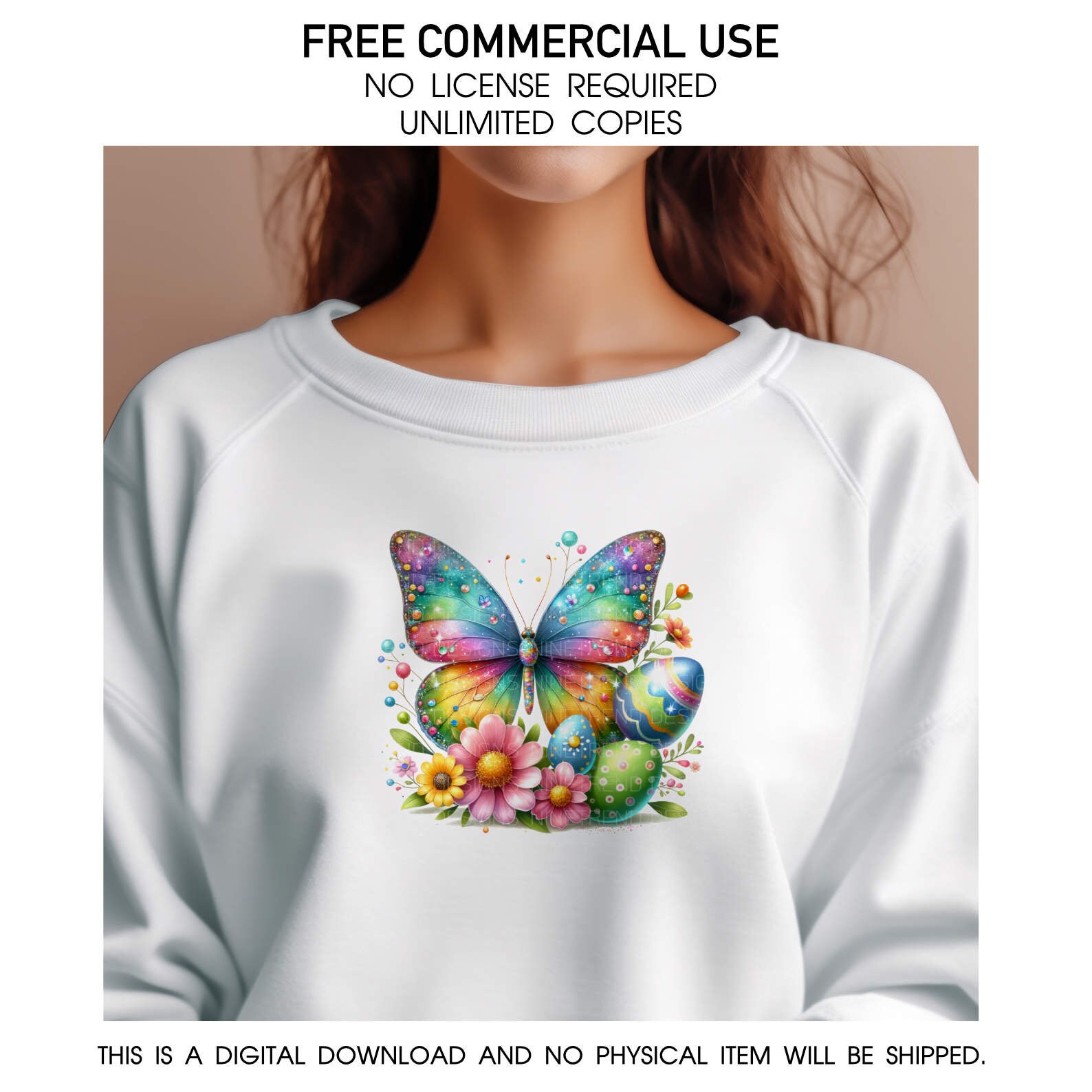 Watercolor Easter Butterfly & Flowers Clipart (PNG Digital Download) - Etsy