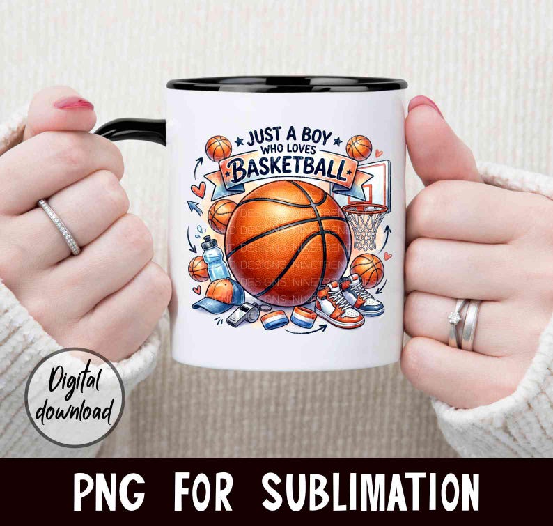 Just A Boy Who Loves Basketball PNG, Watercolor Sports Sublimation ...