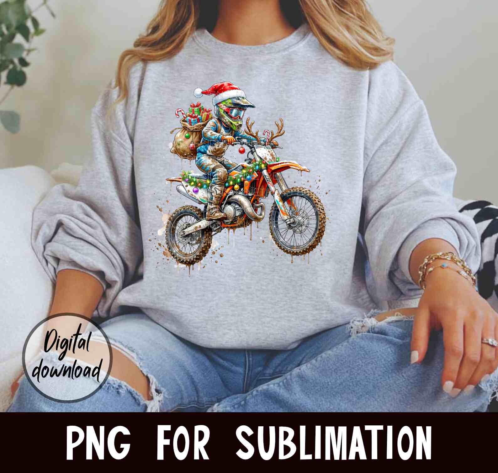 Motocross Kids Santa Christmas Sublimation PNG, Motocross Santa Clipart ...