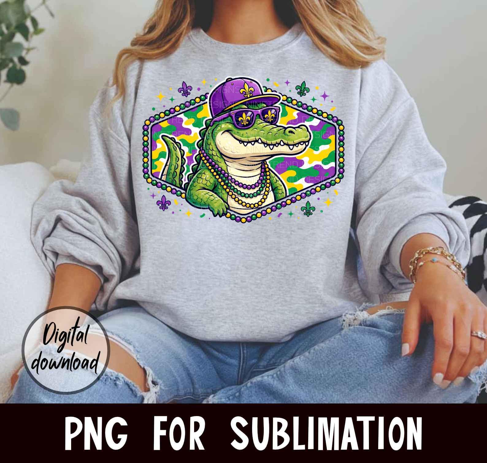 Mardi Gras Alligator PNG, Crocodile Carnival Mask Sublimation, New ...