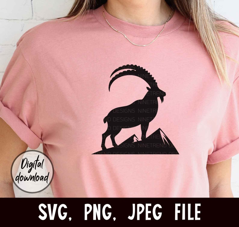 Ibex Mountain Silhouette: SVG, PNG Cut Files (instant Download) - Etsy