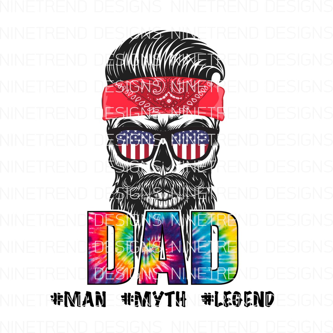 Dad Skull Sublimation Designs PNG File, Father's Day Sublimation ...