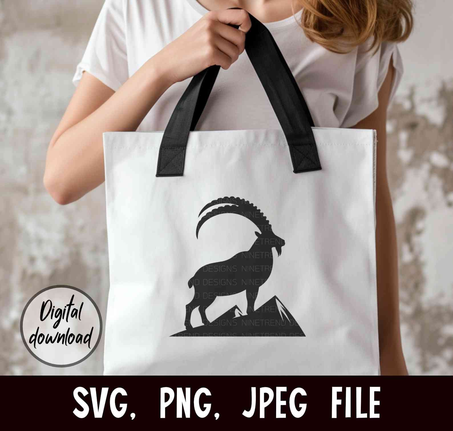 Ibex Mountain Silhouette: SVG, PNG Cut Files (instant Download) - Etsy