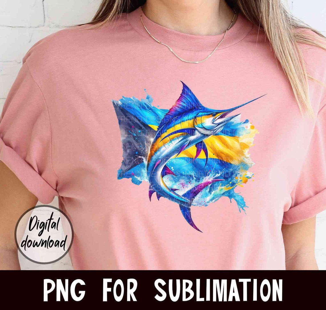 Blue Marlin Bahamian Flag PNG: Sublimation Design (digital Download) - Etsy