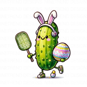 Easter Pickleball Bunny PNG: Watercolor Sublimation Clipart (digital ...