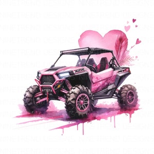 UTV Valentine Watercolor, Utv Rzr Sublimation Clipart Off-road ...