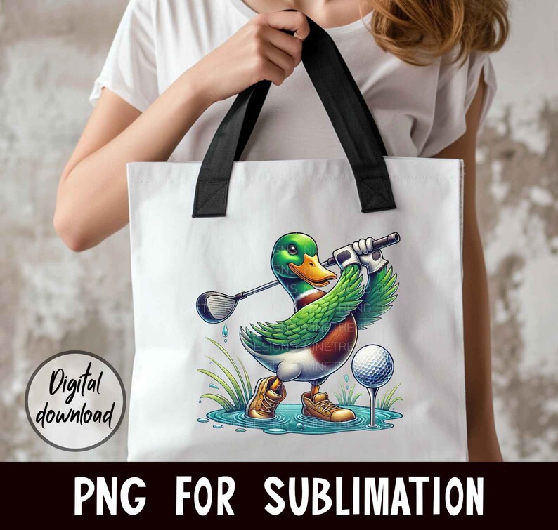 Funny Golfing Mallard Duck PNG: Golf Club Shirt Design (digital ...