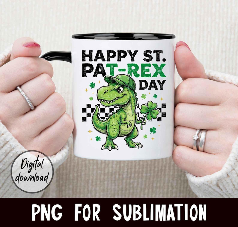Happy St Pat-rex Day PNG, Dinosaur St Patricks Day Sublimation, Lucky T ...