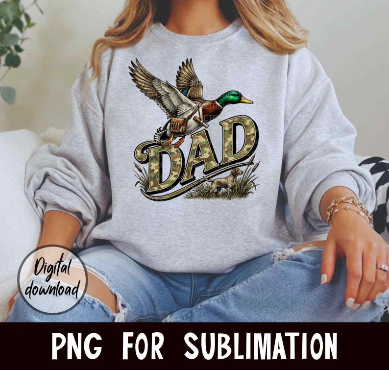 DAD Duck Hunting Png, Camo Dad Sublimation, Mallard Waterfowl Clipart ...