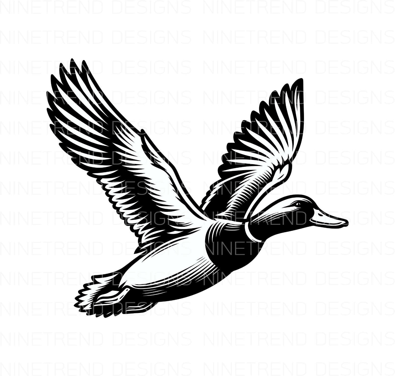 Flying Mallard Duck SVG: Sublimation PNG Cut Files (digital Download ...