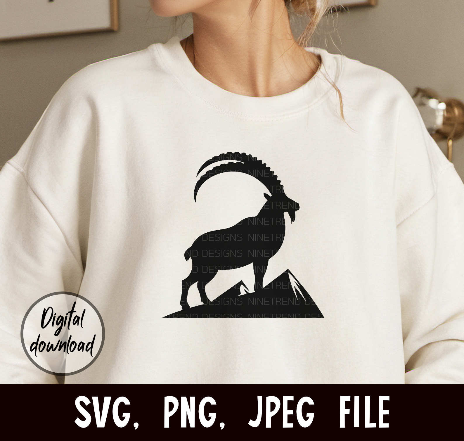 Ibex Mountain Silhouette: SVG, PNG Cut Files (instant Download) - Etsy