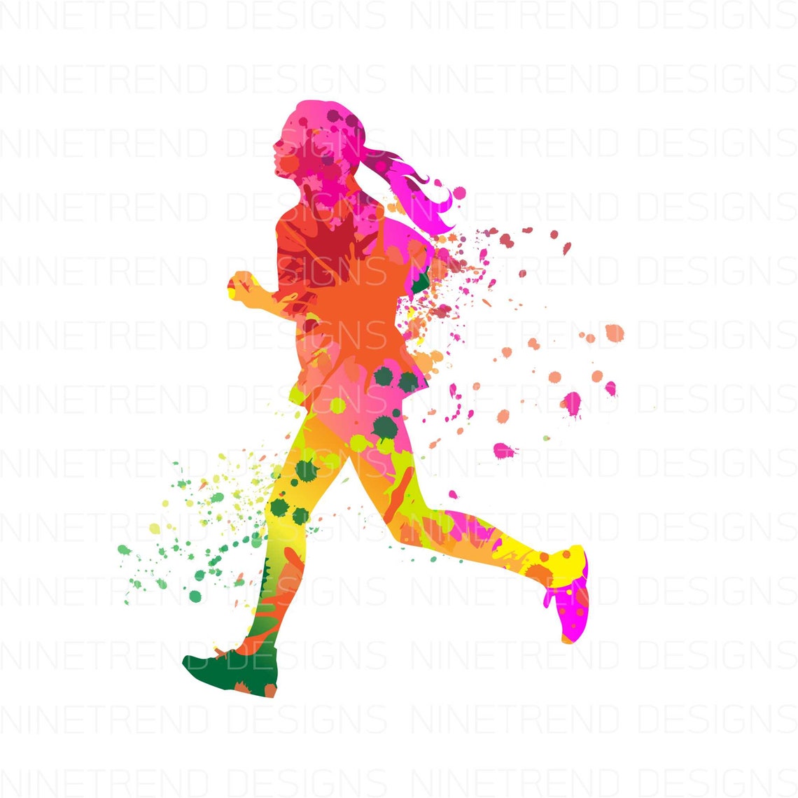 Silhouette Woman Running PNG Runner Sublimation Designs - Etsy