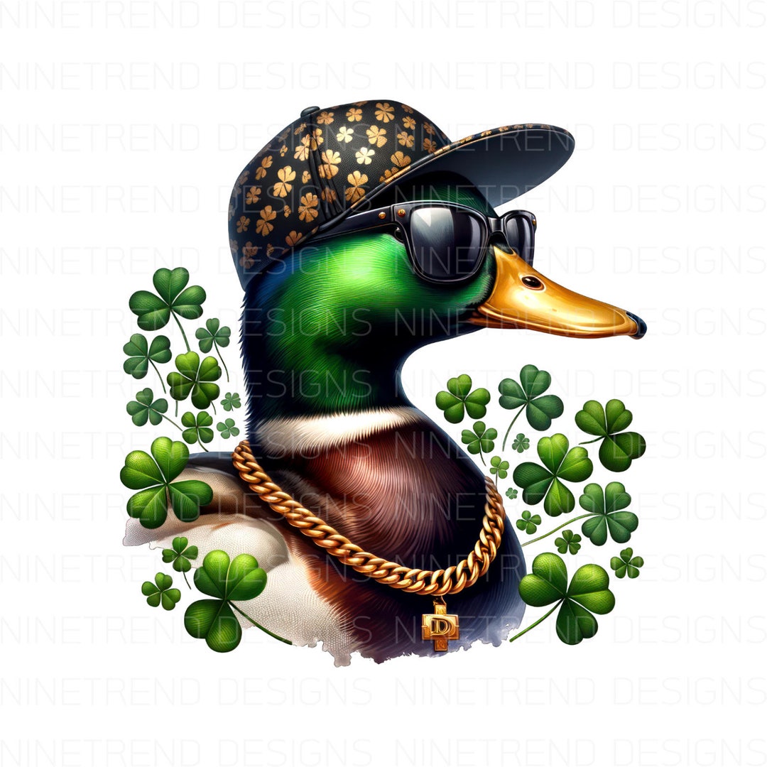 St. Patrick's Day Mallard Duck Clipart PNG, Watercolor St. Patrick's ...