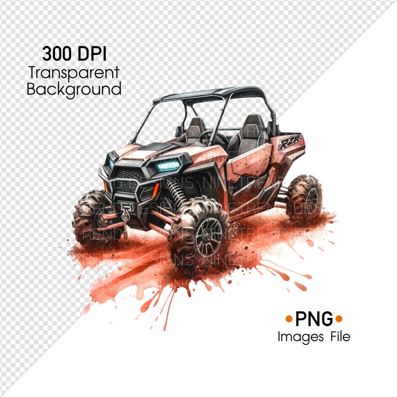 Watercolor RZR UTV Mud Splash PNG: Sublimation Graphics (digital ...