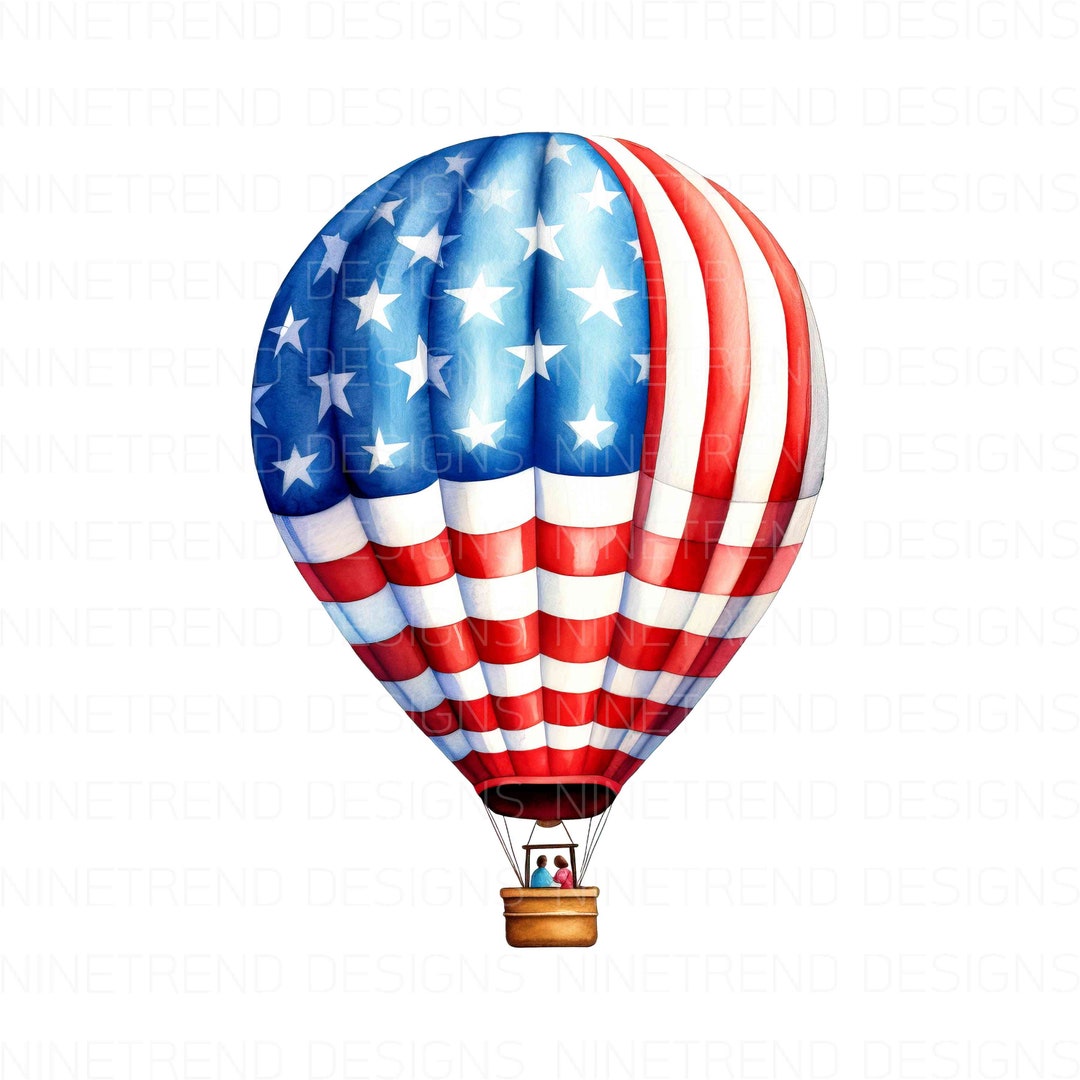 American Flag Balloon PNG 4th July Sublimation Designs - Etsy