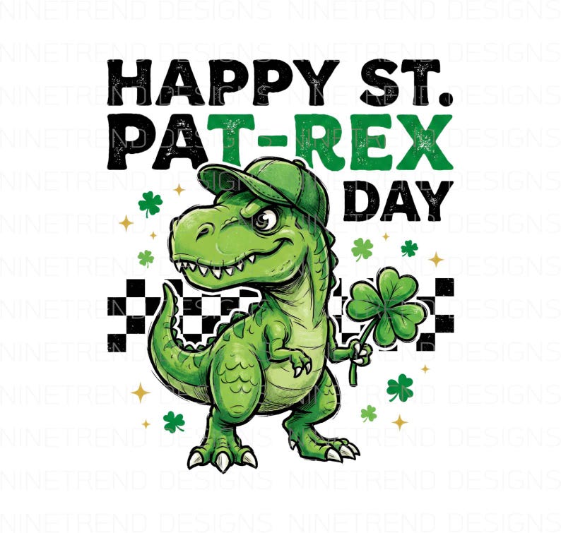 Happy St Pat-rex Day PNG, Dinosaur St Patricks Day Sublimation, Lucky T ...