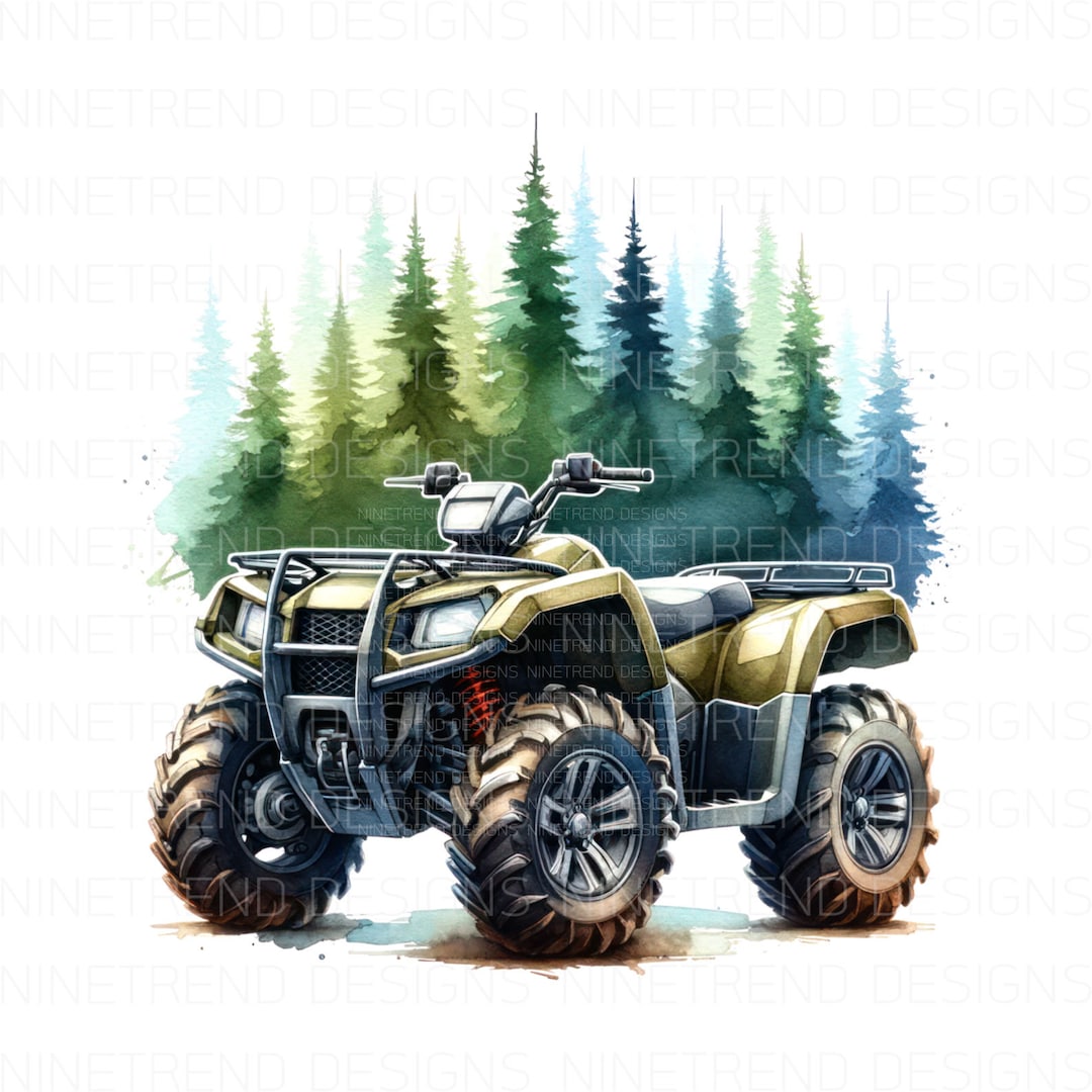 Four Wheeler Watercolor PNG | Four Wheeler Sublimation Png | ATV ...
