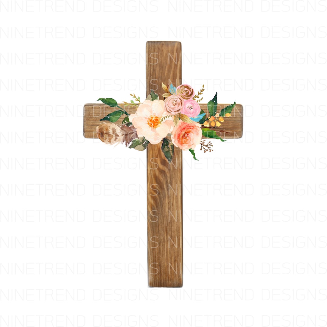 Floral Cross PNG: Christian Sublimation Design (digital Download) - Etsy