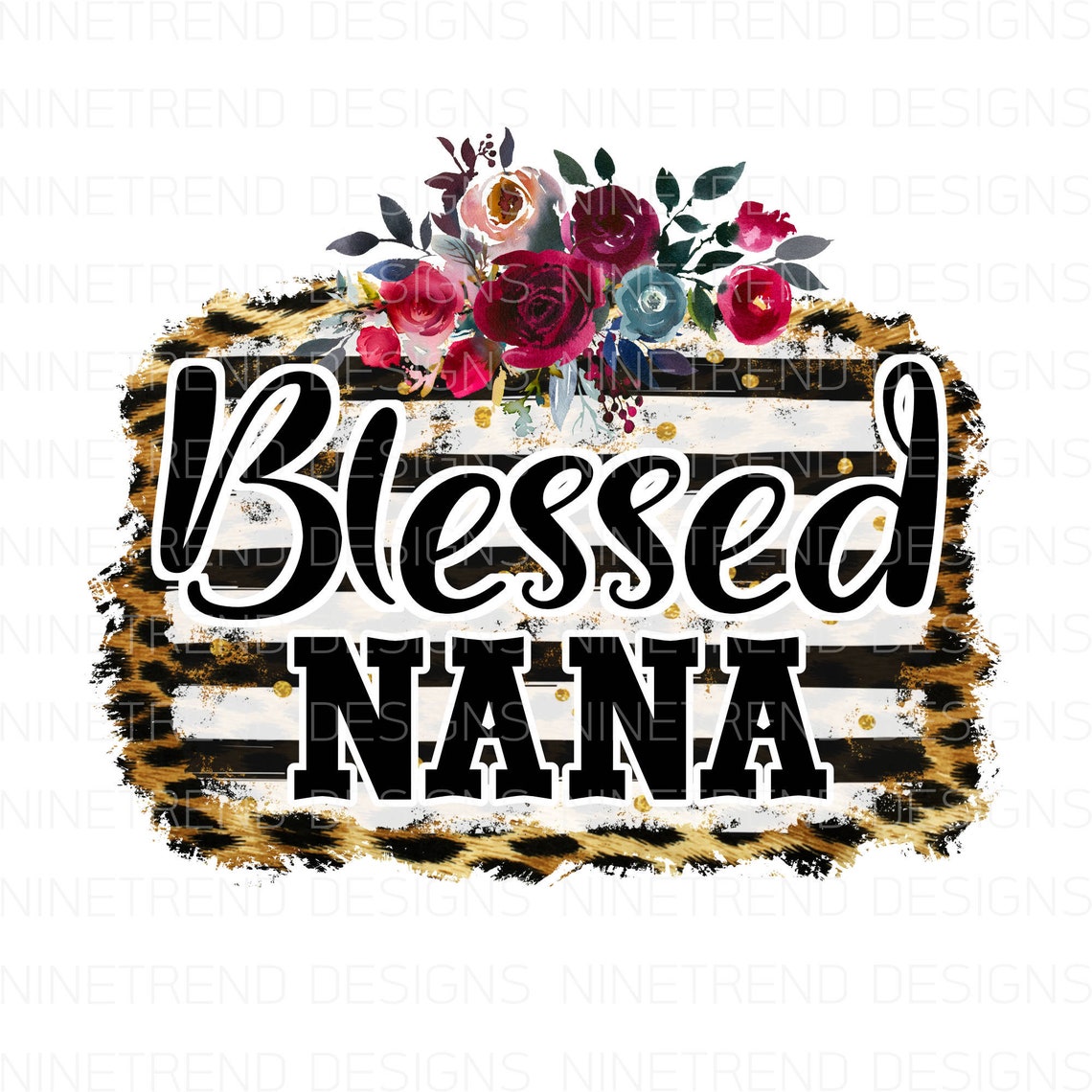 Blessed Nana Pngleopard Sublimation Designs Downloads | Etsy