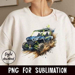 Watercolor UTV Dark Blue Mud PNG, Rzr Png Sublimation Design ...