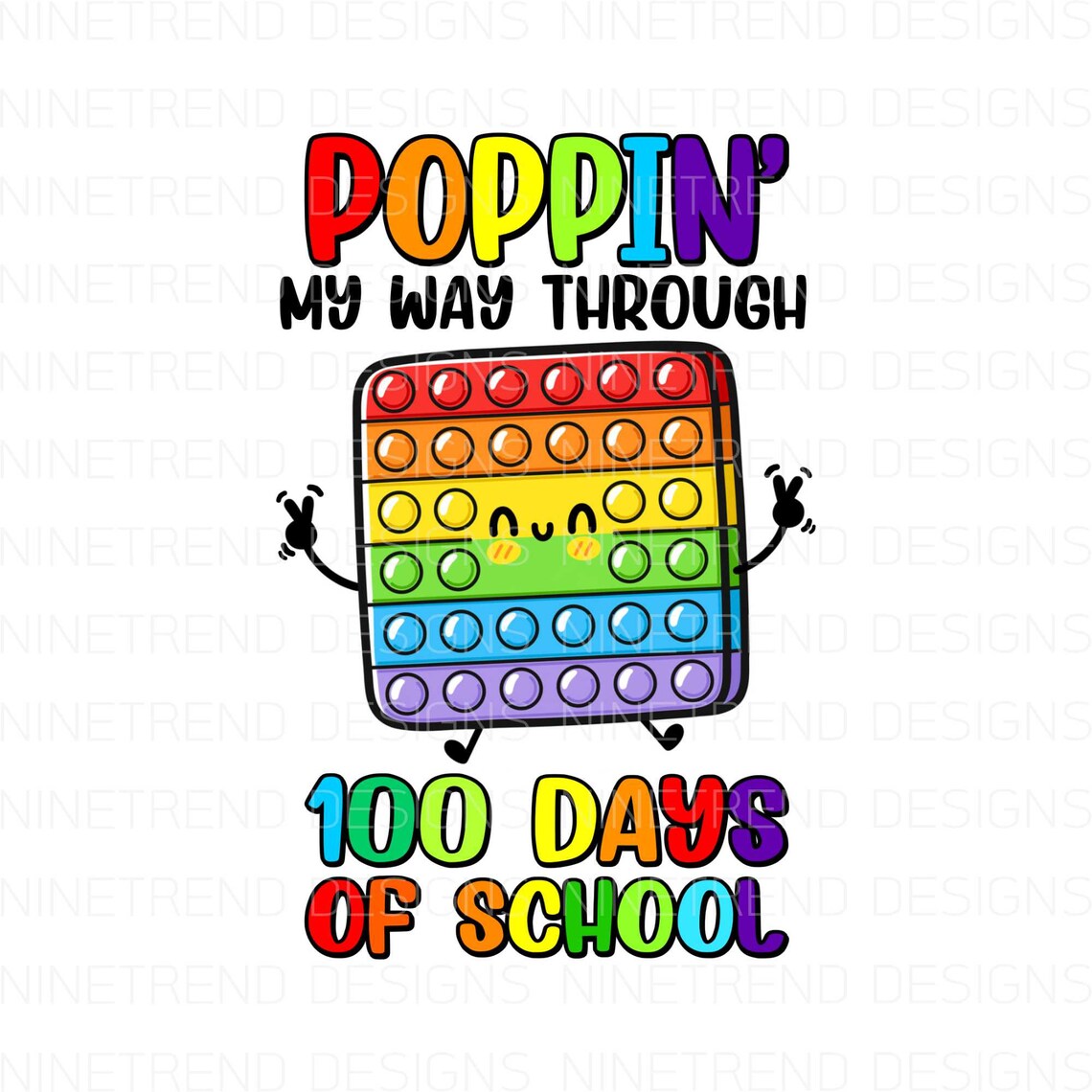 Poppin My Way Through 100 Days of School PNG Sublimation - Etsy