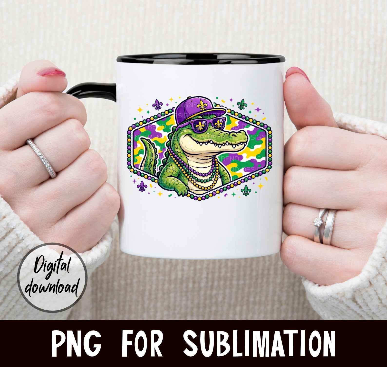 Mardi Gras Alligator PNG, Crocodile Carnival Mask Sublimation, New ...