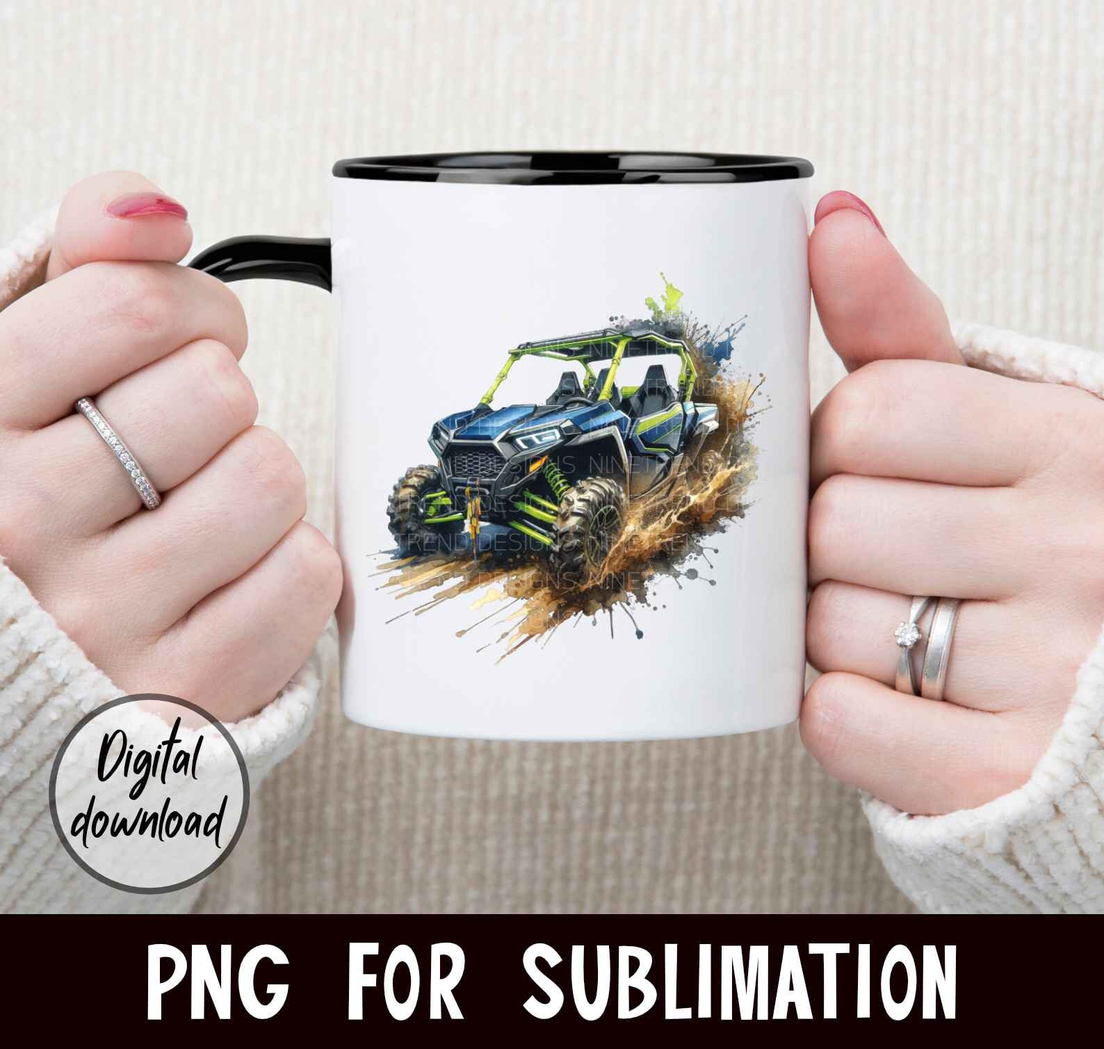 Watercolor UTV PNG: Dark Blue Mud, RZR Sublimation Design (digital ...