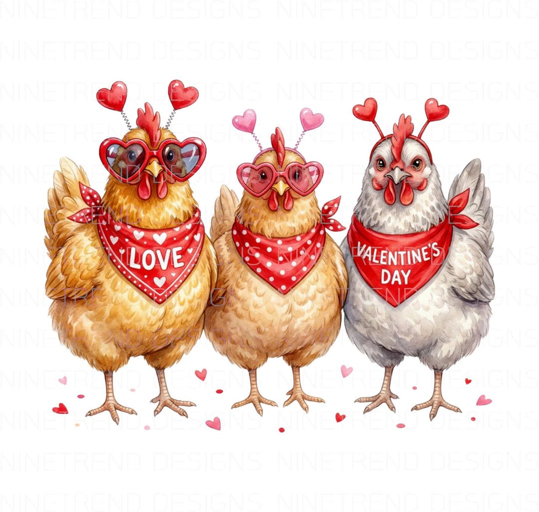 Valentine Chickens PNG, Farm Valentine Sublimation, Chicken Lover Gift ...