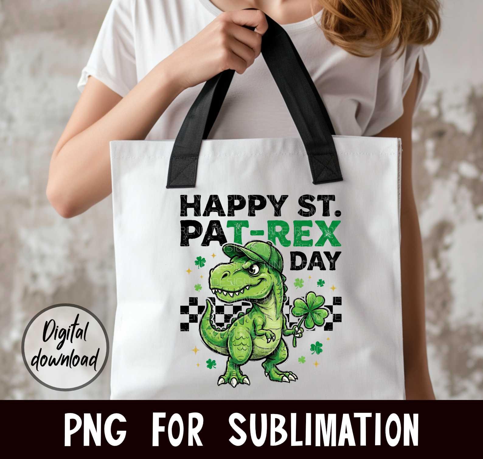Happy St Pat-rex Day PNG, Dinosaur St Patricks Day Sublimation, Lucky T ...