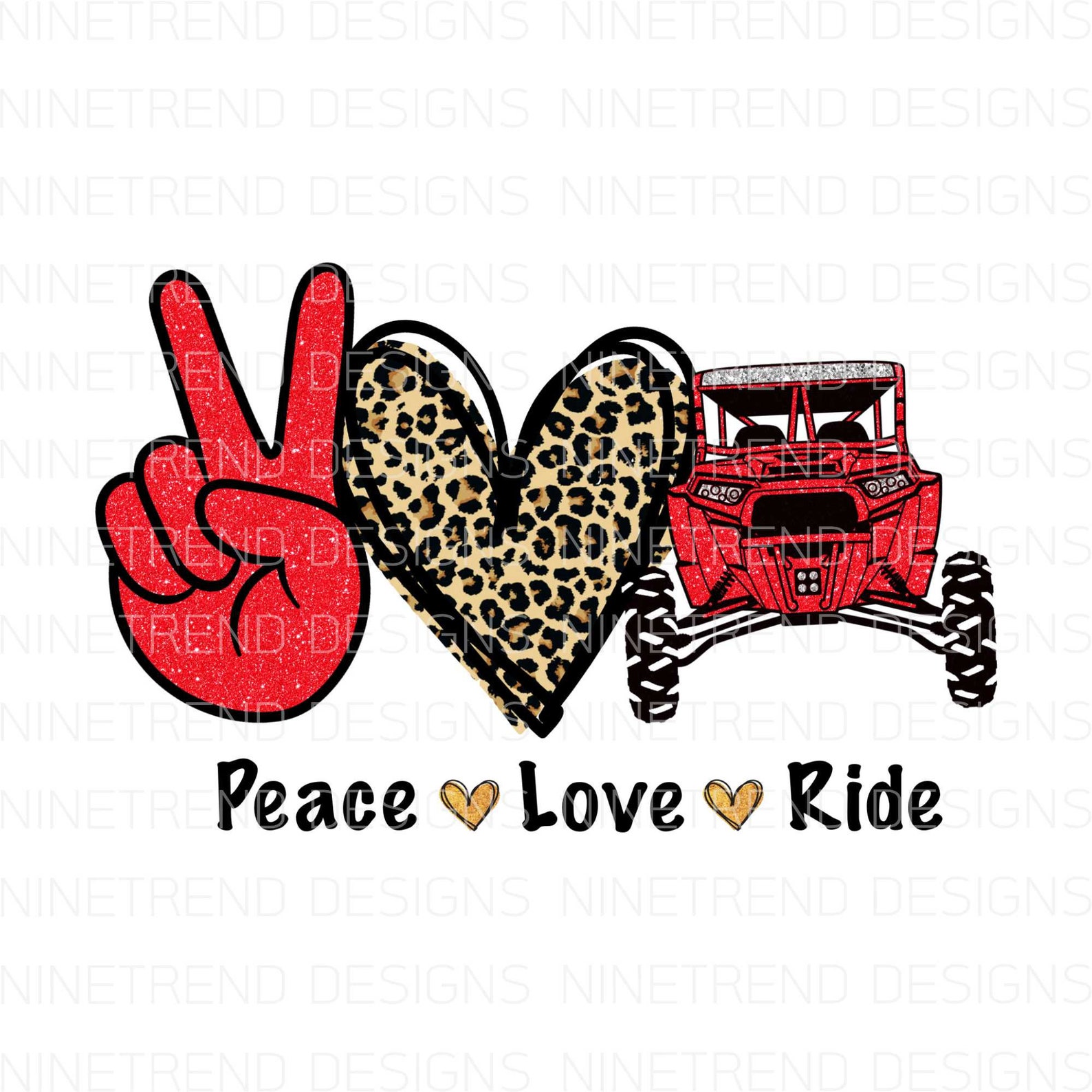 Peace Love Ride Red Color PNG Rzr Sublimation Designs - Etsy