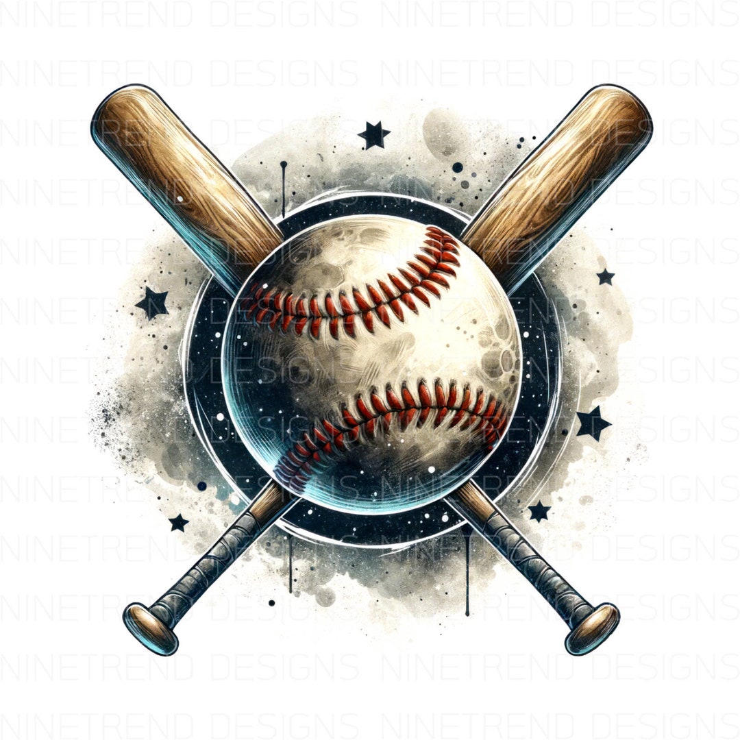 Watercolor Baseball Clipart PNG, Retro Baseball Sublimation Png ...