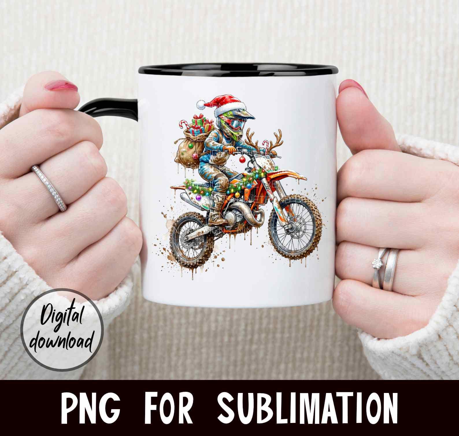 Motocross Kids Santa Christmas Sublimation PNG, Motocross Santa Clipart ...