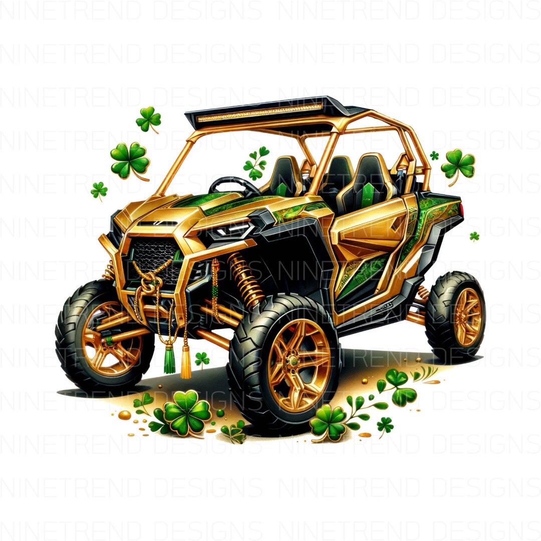 St Patricks Gold UTV Clipart: Rzr Sublimation Design (PNG Digital ...