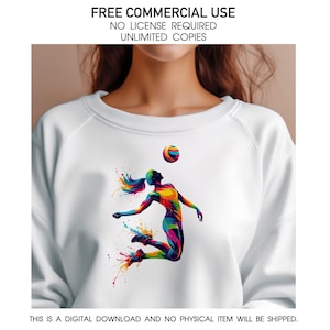 Volleyball Player Splatter Art PNG: Sublimation Design (digital ...