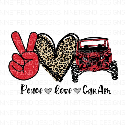 Peace Love Ride Red Color PNG Rzr Sublimation Designs - Etsy