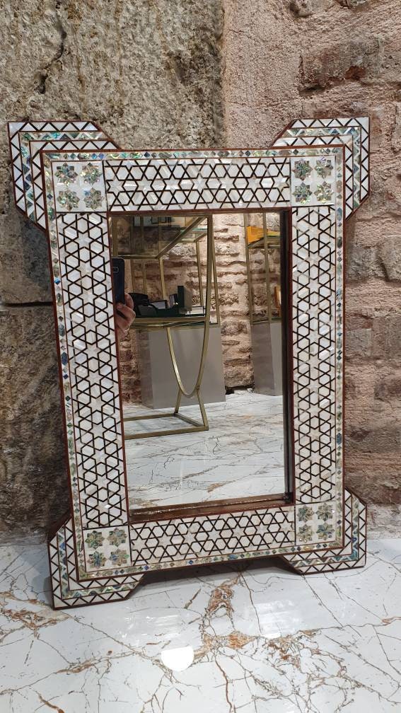 Handmade Mirror ,turkish Art Wood,mother of Pearl ,wooden ,inlaid - Etsy