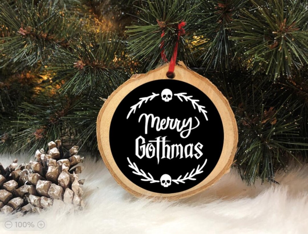 Merry Gothmas Christmas Wood Ornament, Alternative, Goth - Etsy