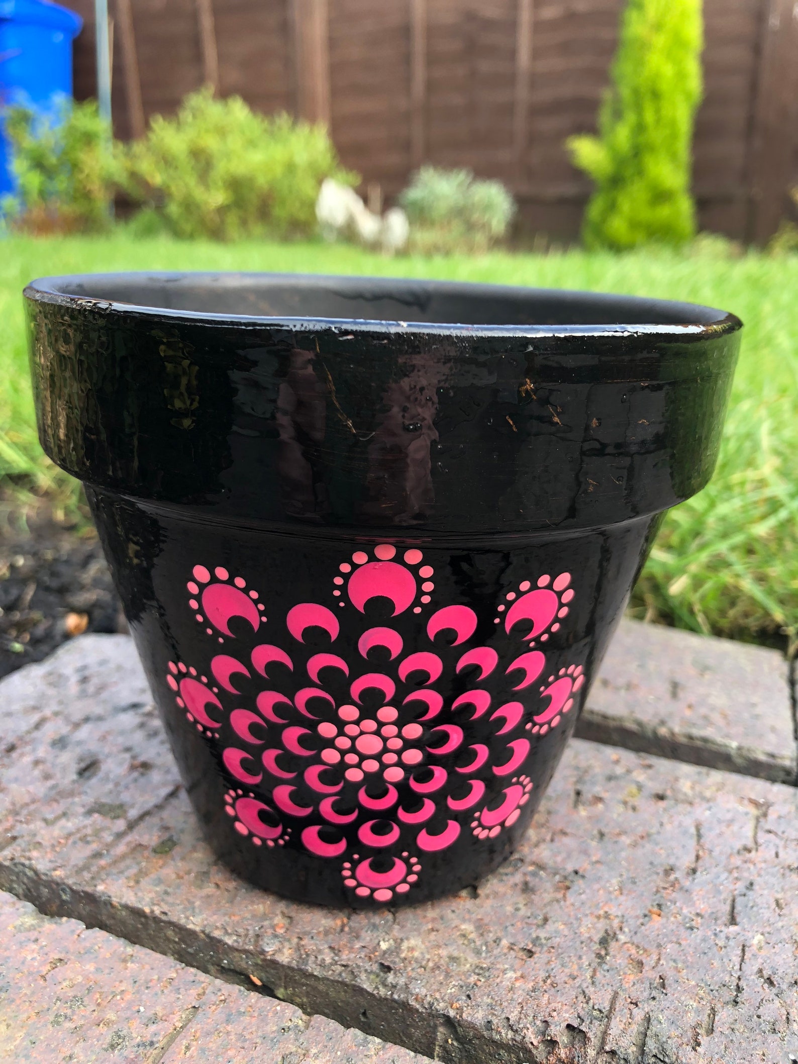 Hand Painted Mandala Dot Plant Pot - Etsy