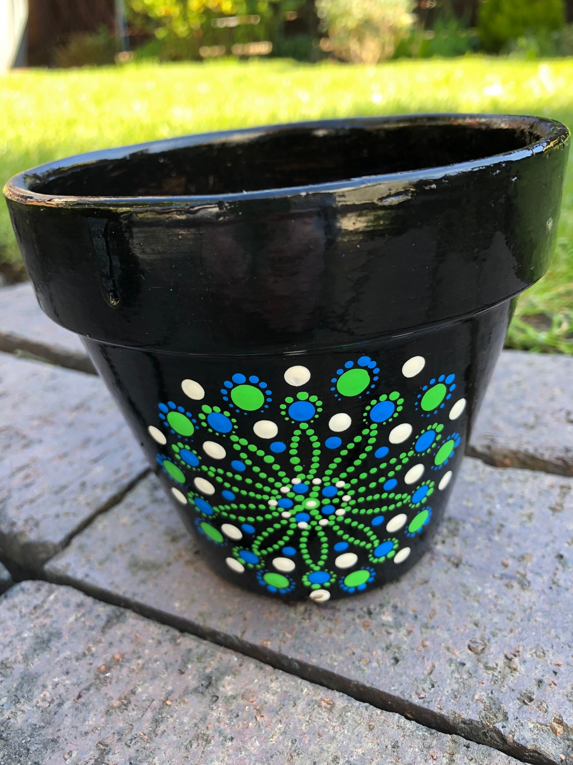 Mandala Dot Art Hand Painted Plant Pot - Etsy