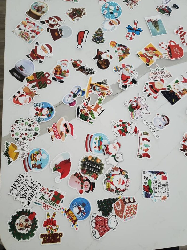 100 Piece Vinyl Christmas Sticker Bundle. - Etsy