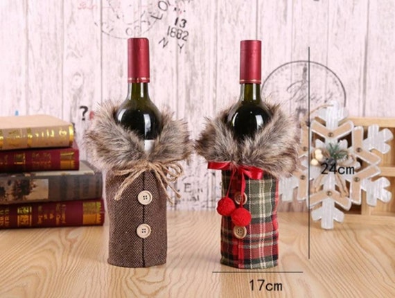 Set of 2 Christmas Wine Bottle Covers Gift Bag Wine Cozy | Etsy