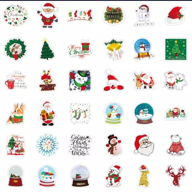 100 Piece Vinyl Christmas Sticker Bundle. - Etsy