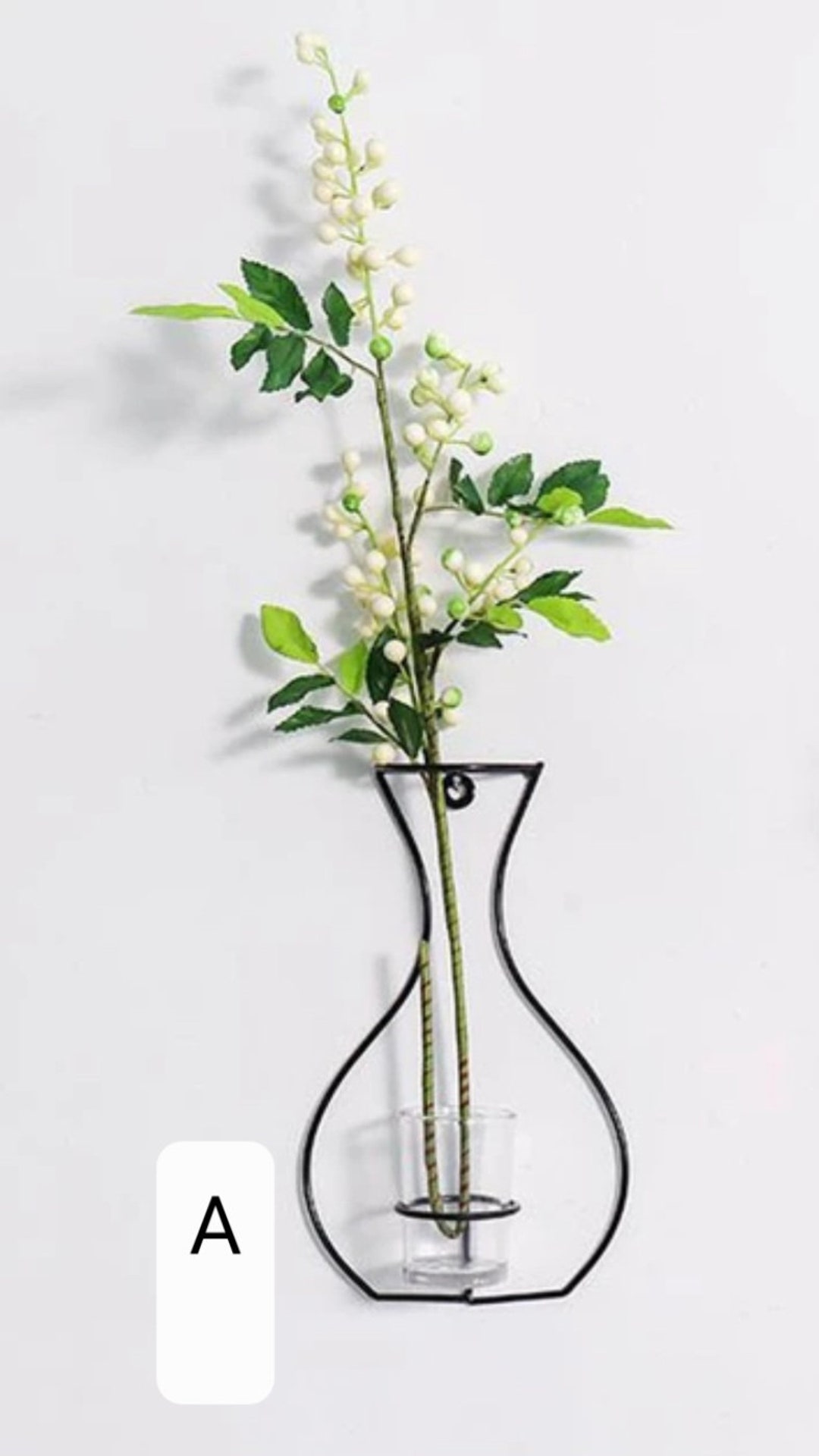 Black Metal Wall Flower Vase - Etsy
