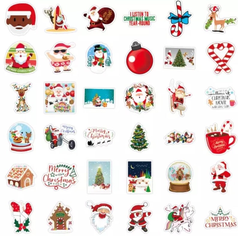 100 Piece Vinyl Christmas Sticker Bundle. - Etsy
