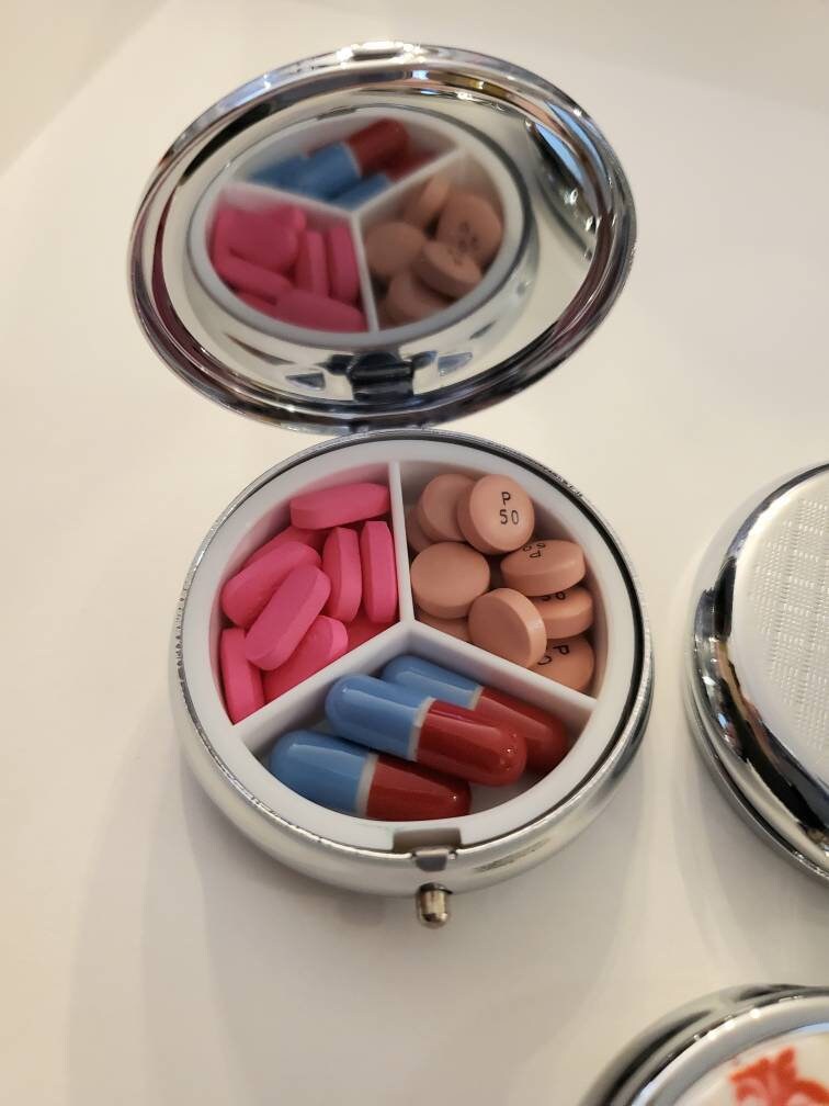 3 Compartment Pill Box Storage Jewelry Storage Travel Tin - Etsy